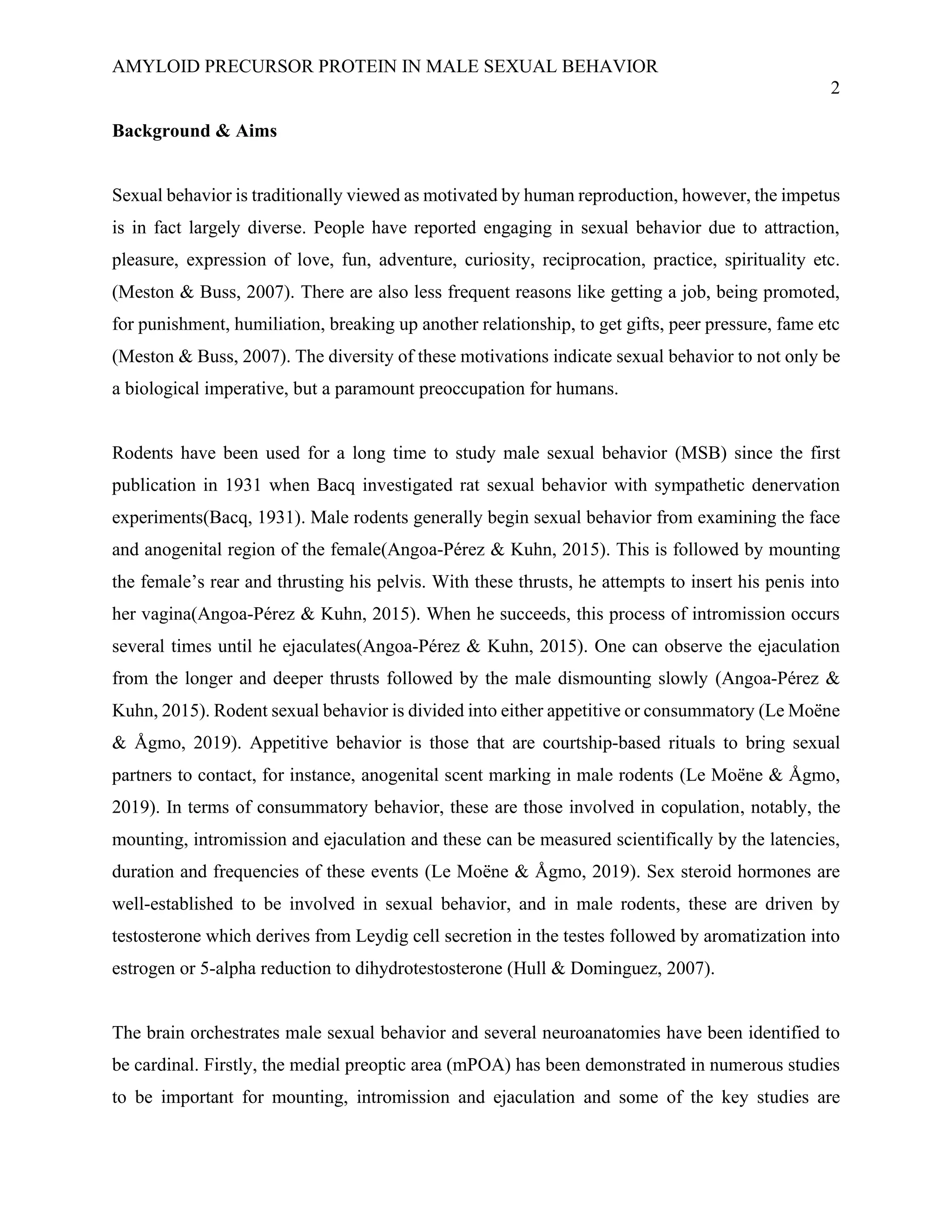 Amyloid Precursor Protein Regulation Of Male Sexual Behavior Pdf