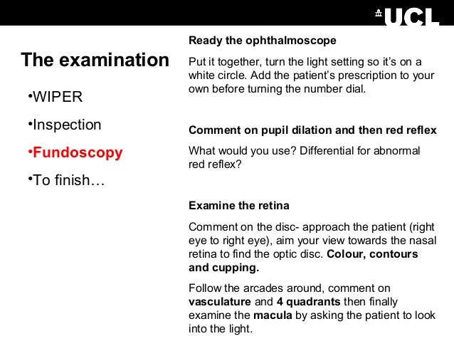 Fundoscopy OSCE