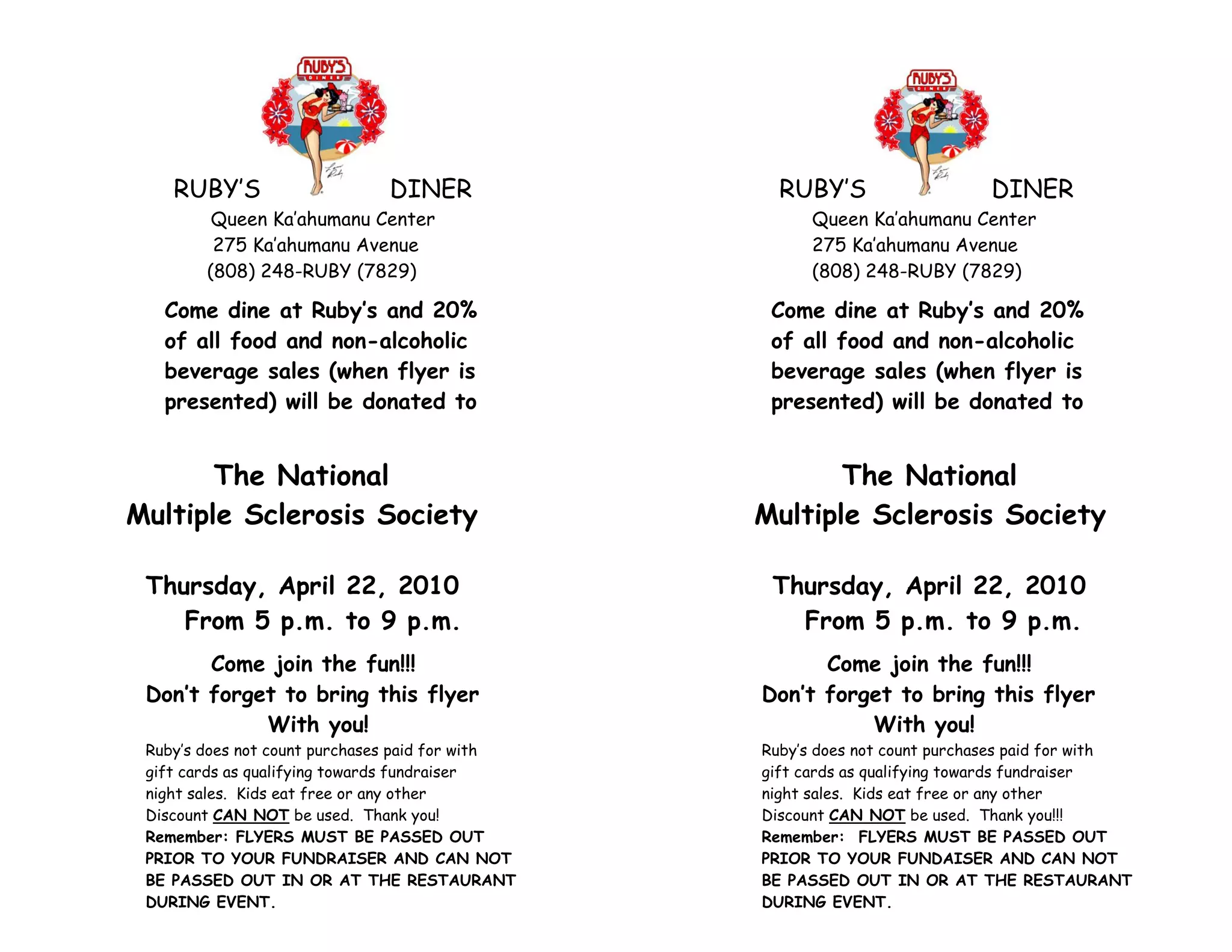 The National Multiple Sclerosis Society Fundraiser Flyer | PDF