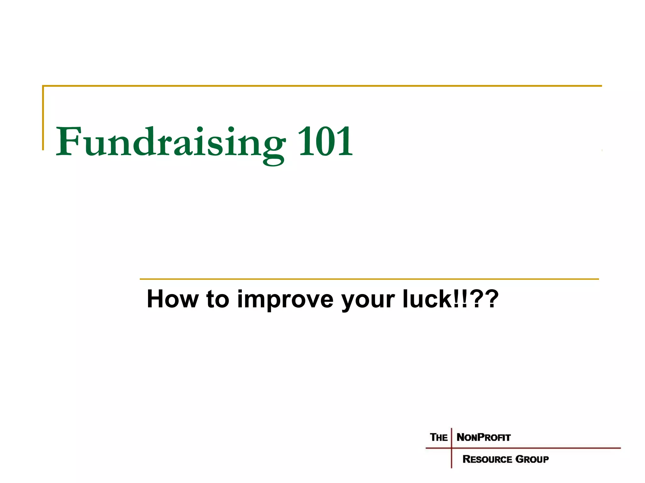 Fundraising 101 | PPT
