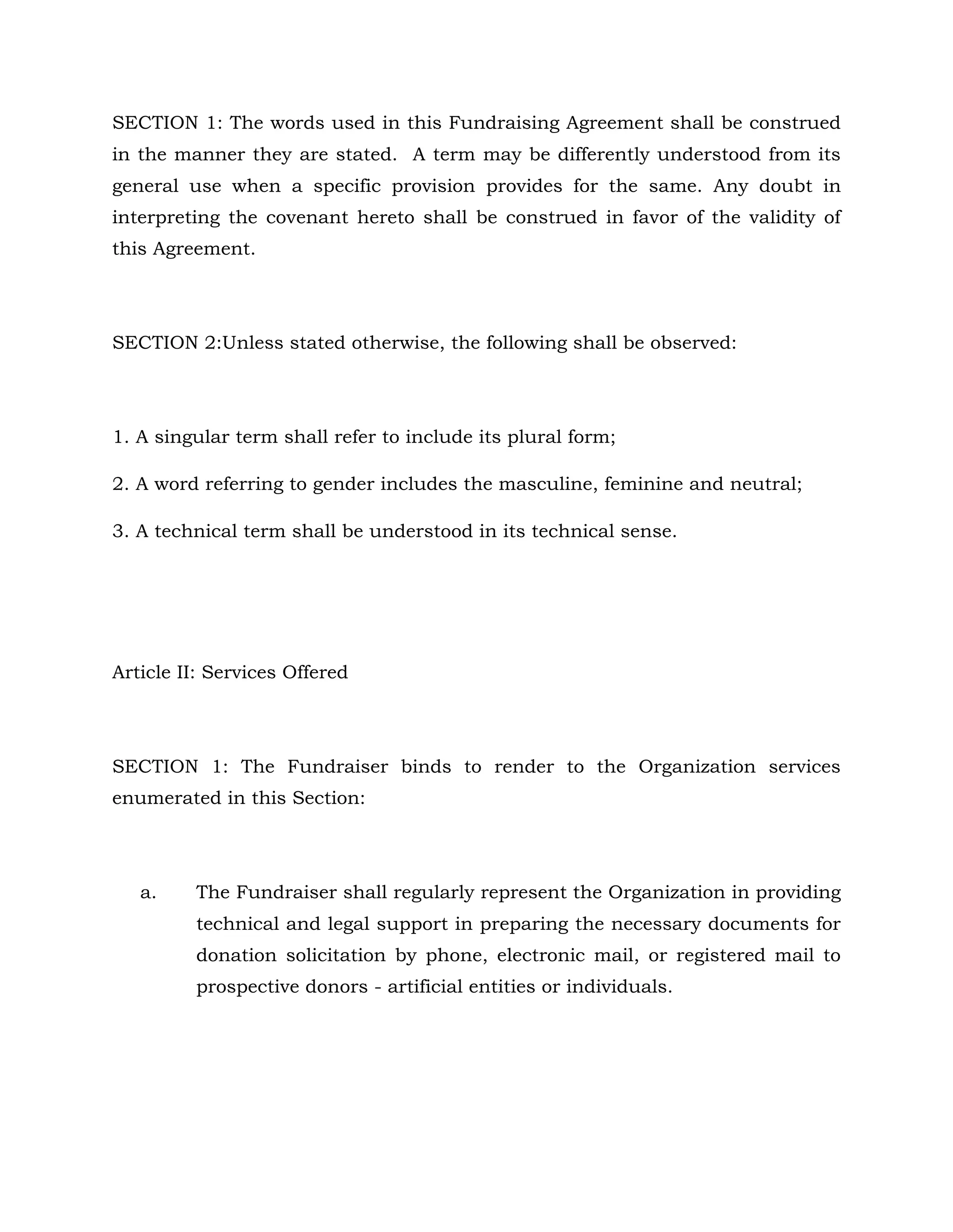 FUNDRAISING AGREEMENT | PDF