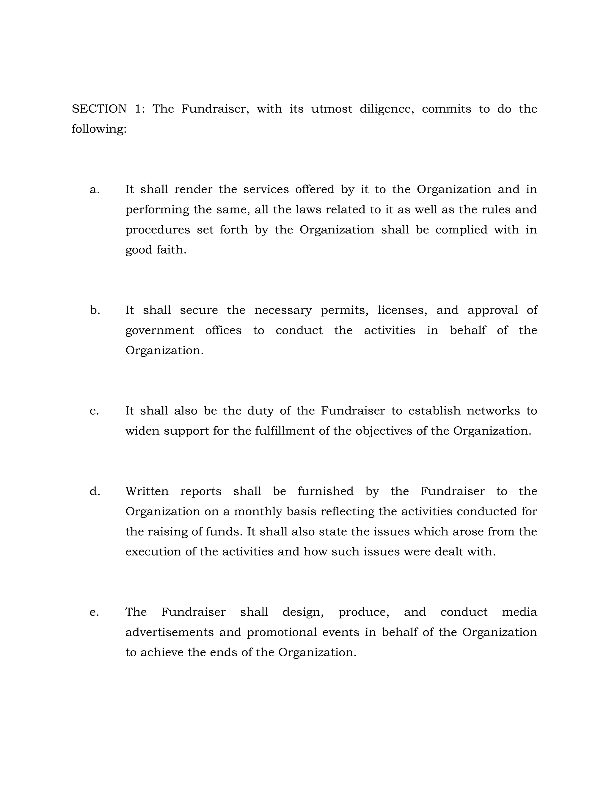 FUNDRAISING AGREEMENT | PDF