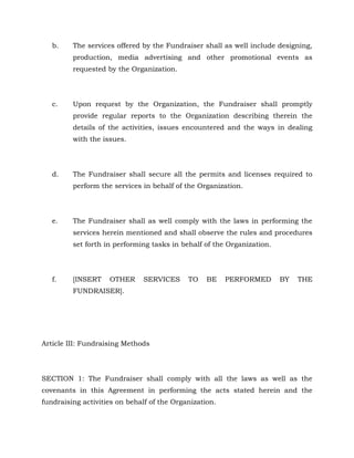 FUNDRAISING AGREEMENT | PDF