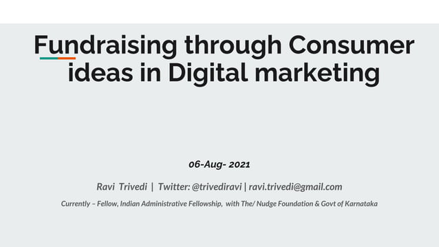 Fundraising for NGOs through consumer marketing ideas in Digital ...