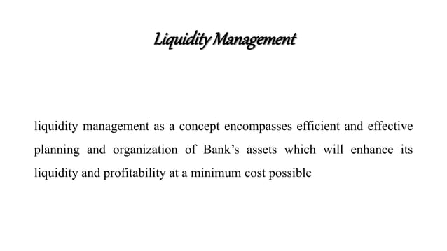 Bank Funds & Liquidity Management | PPTX | Stocks and Bonds | Personal ...