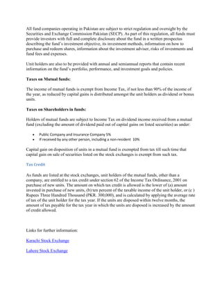 Funds listed in pakistan | PDF