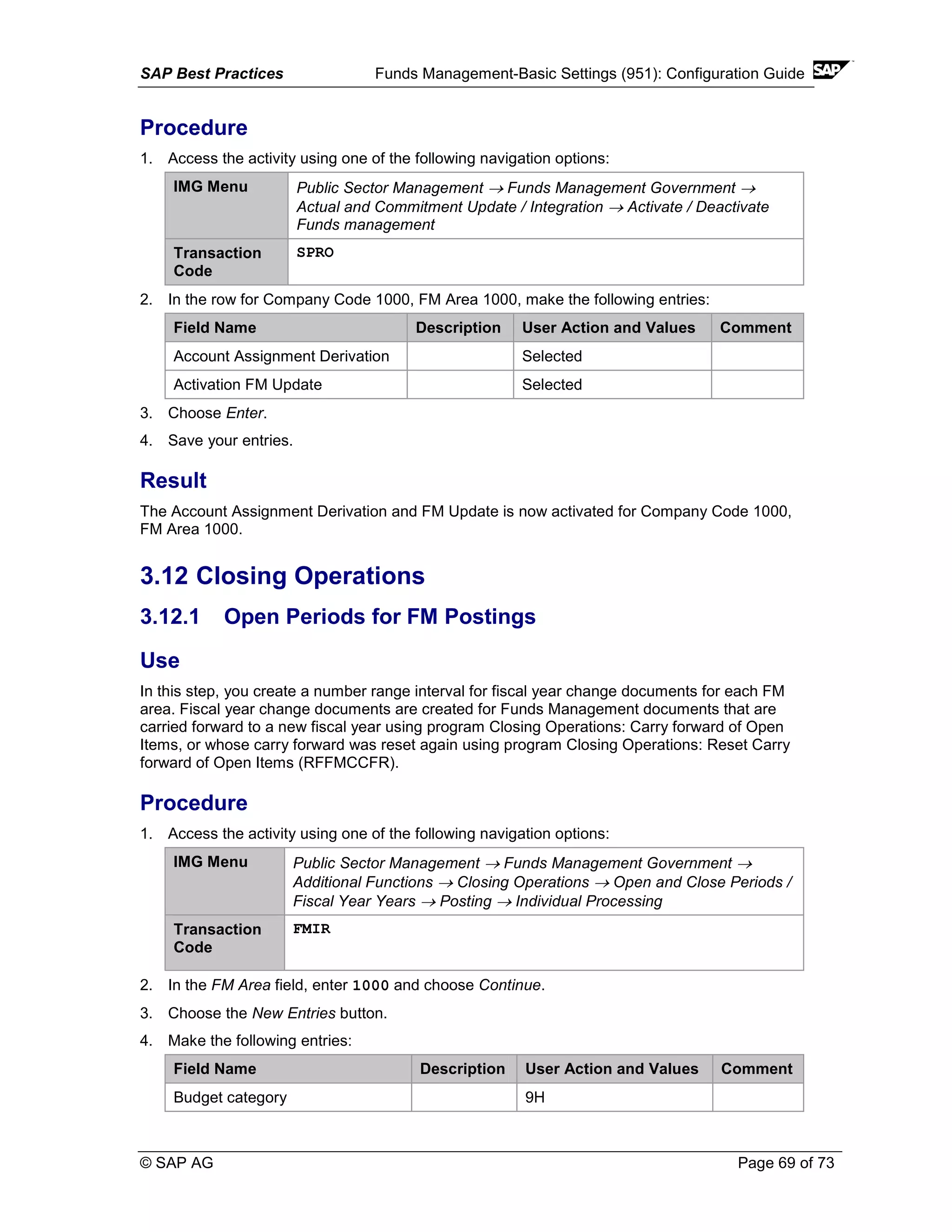 Funds management configuration sap ag | PDF