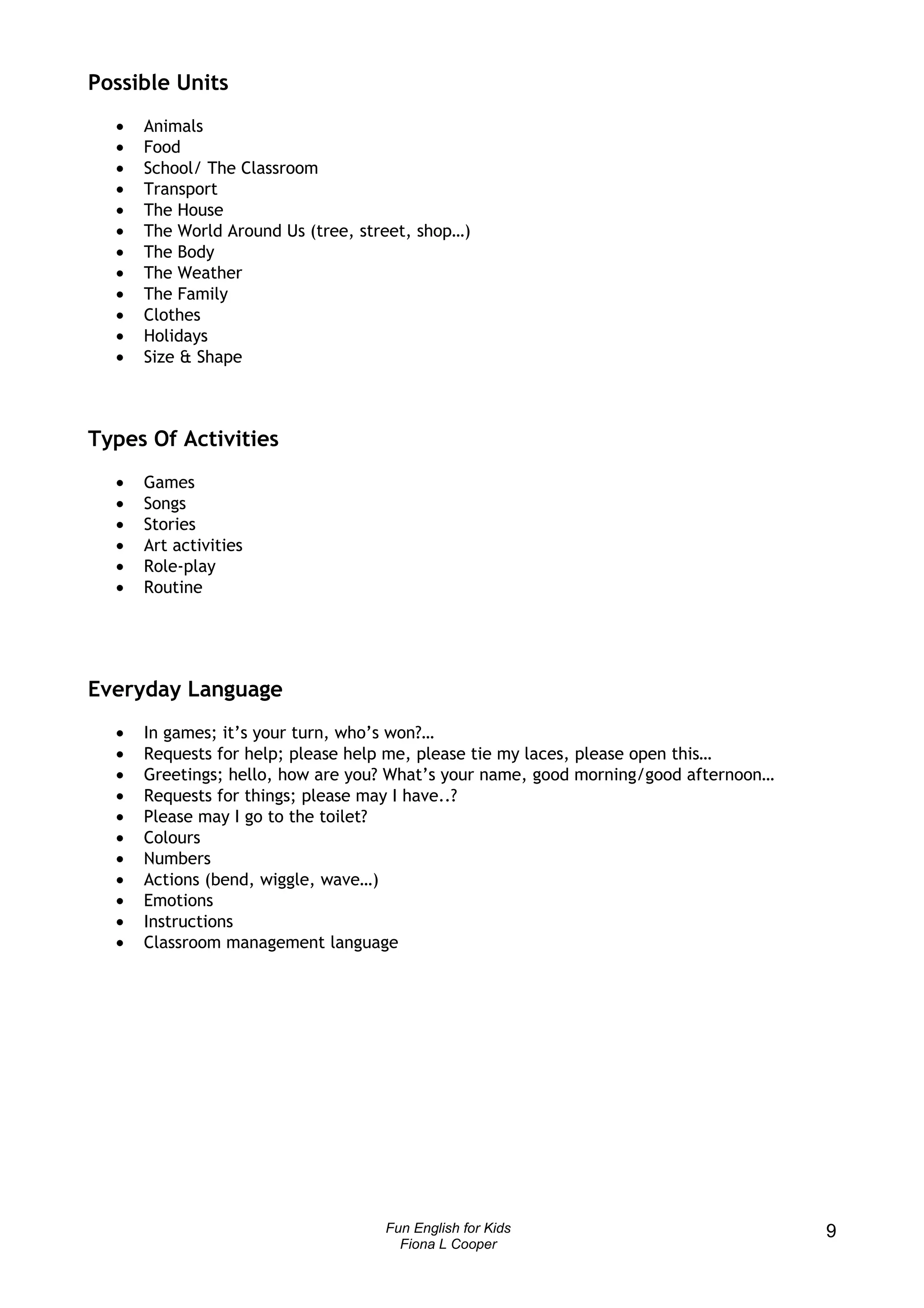 Fun english for kids book for teachers | PDF