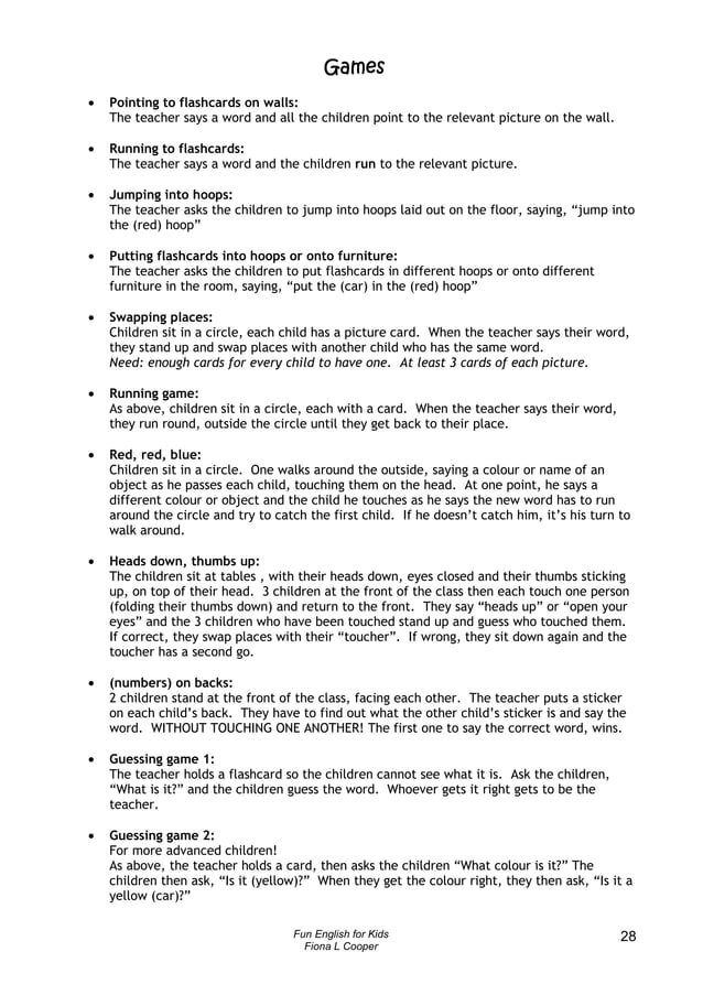 Fun english for kids book for teachers | PDF