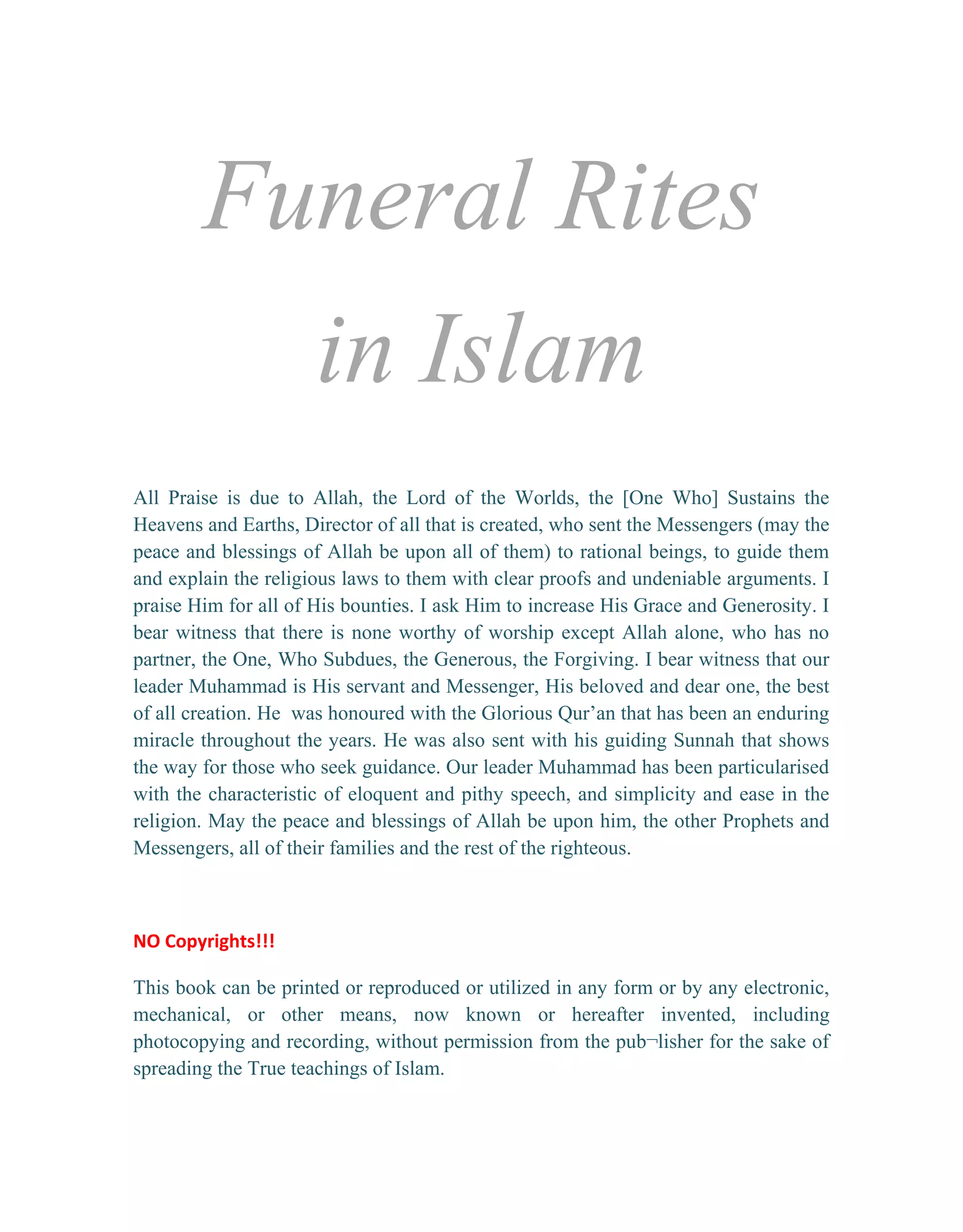 Funeral Rites In Islam | PDF