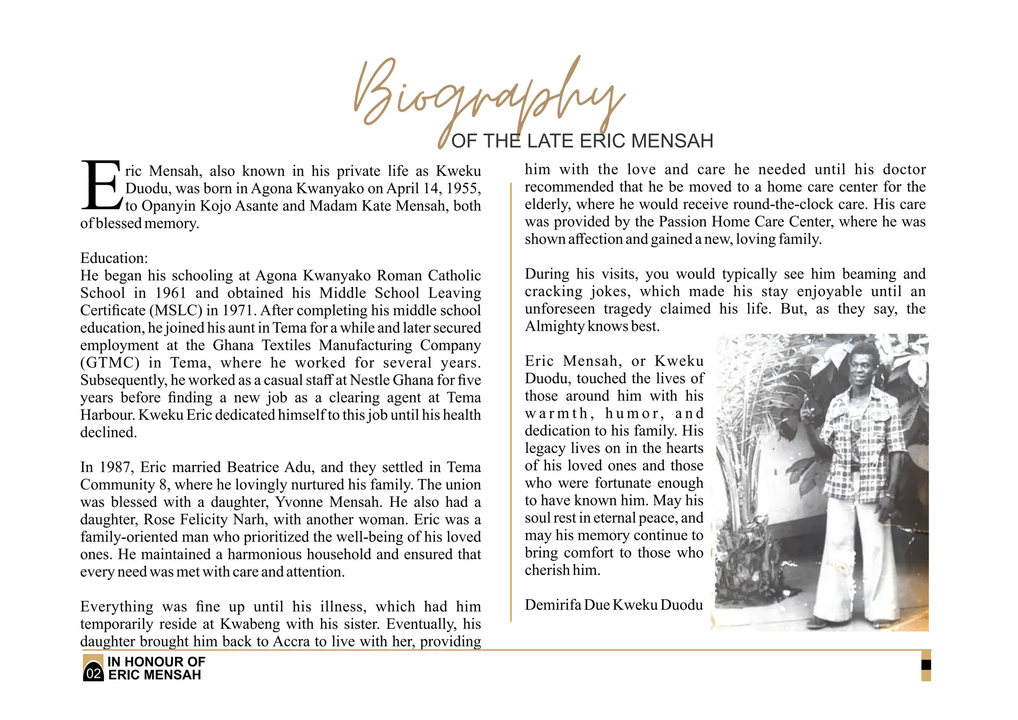 Mr. Eric MENSAH, 1955 - 2024, FUNERAL BROCHURE .pdf