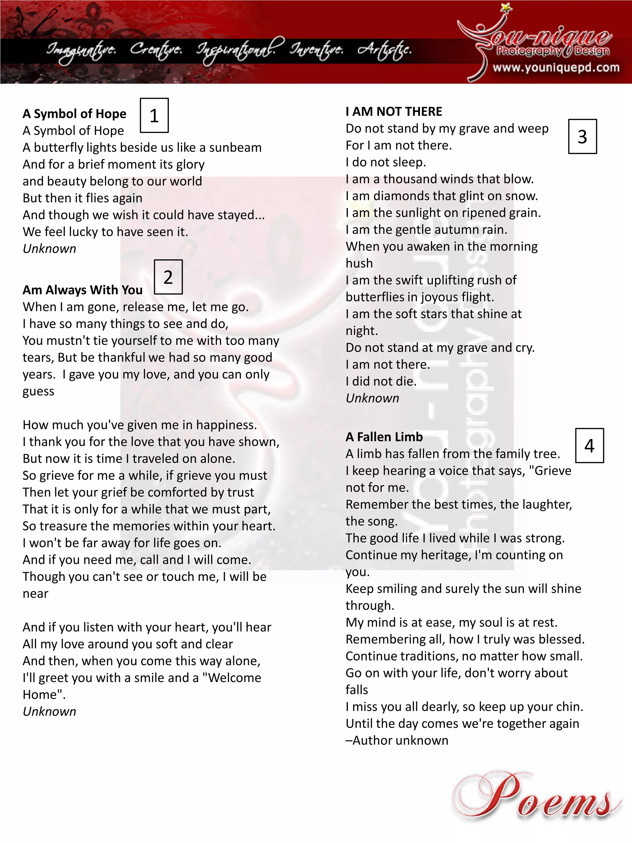 Funeral Program Poems | PDF