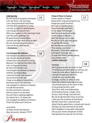 Funeral Program Poems | PDF