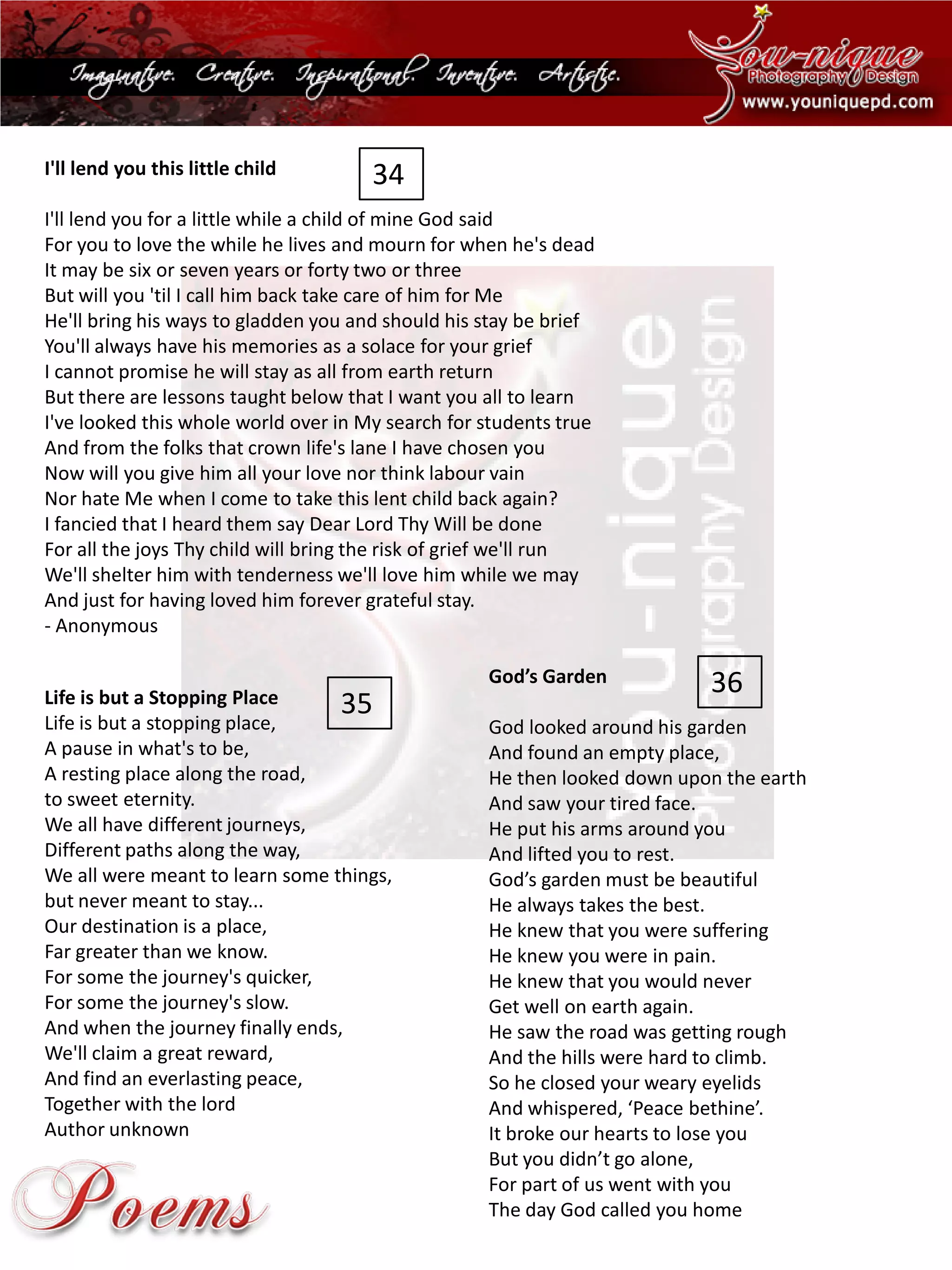 Funeral program poems | PDF