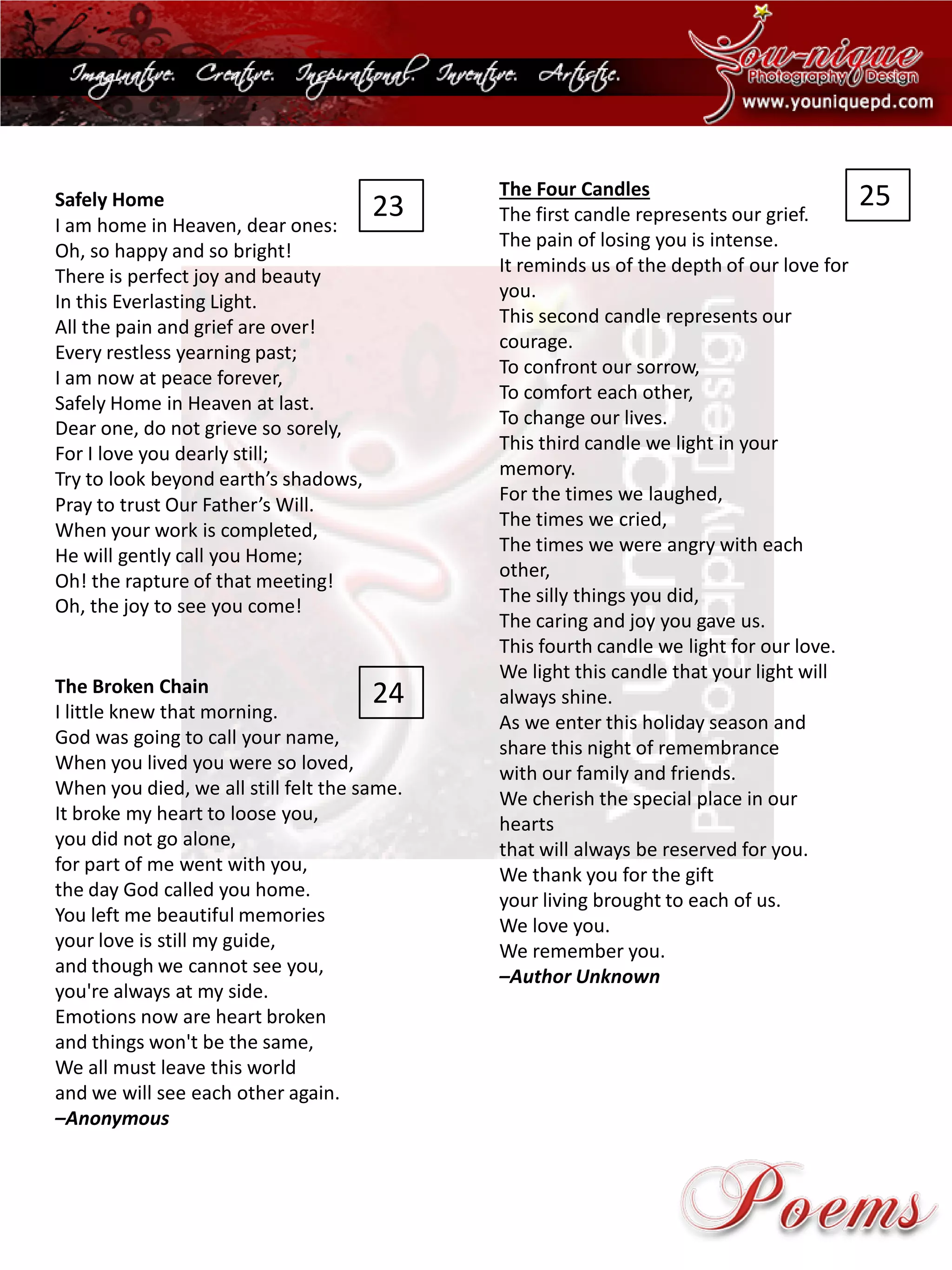 Funeral program poems | PDF