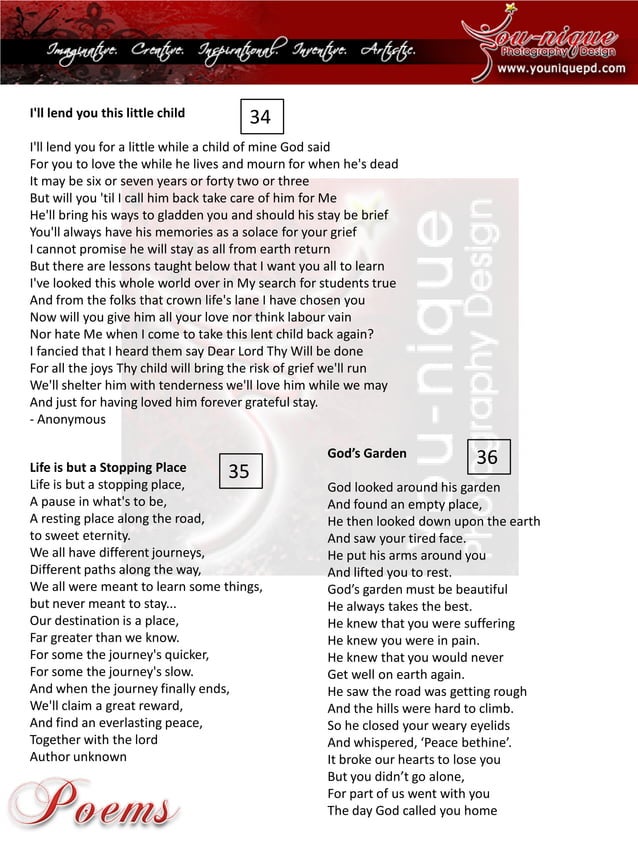 Funeral program poems | PDF