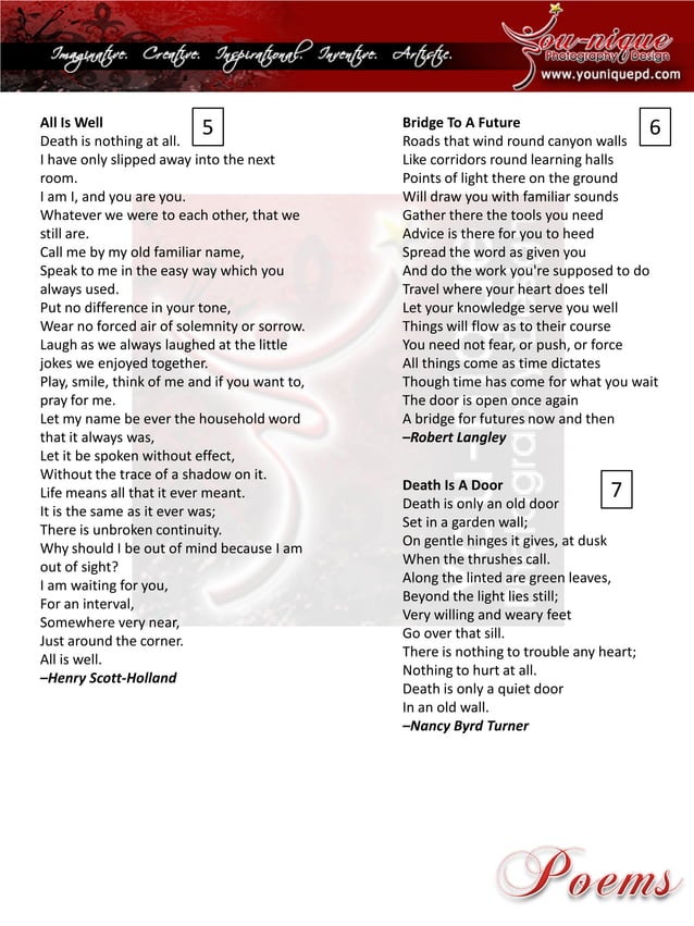 Funeral program poems | PDF