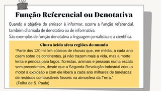 slides de FUNÇÕES DA LINGUAGEM - Língua Portuguesa | PDF