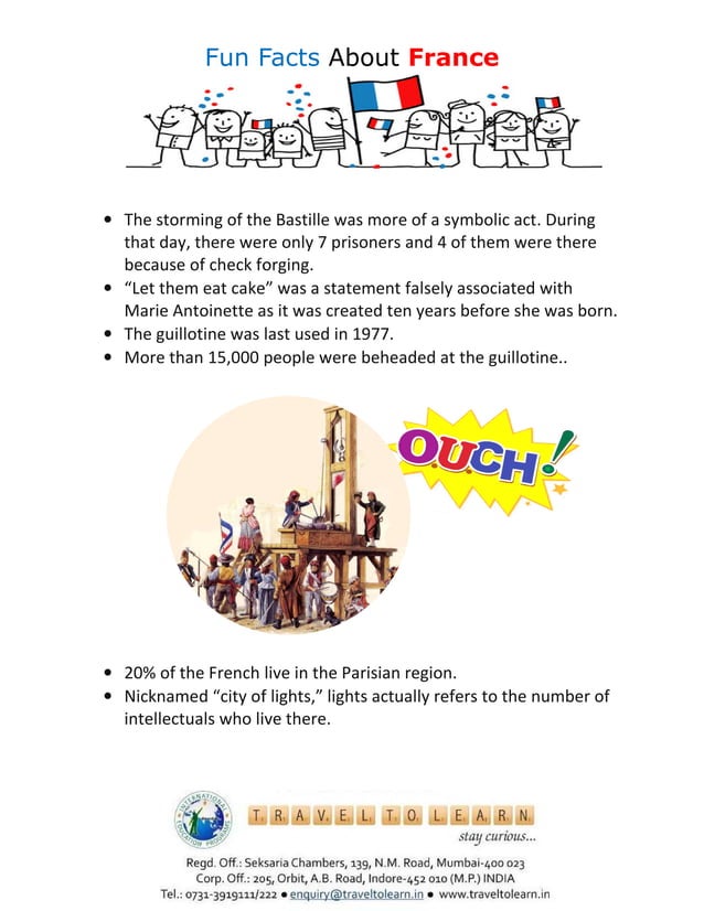 FUN FACTS ABOUT FRANCE | PDF | Europe Travel | Travel Locations