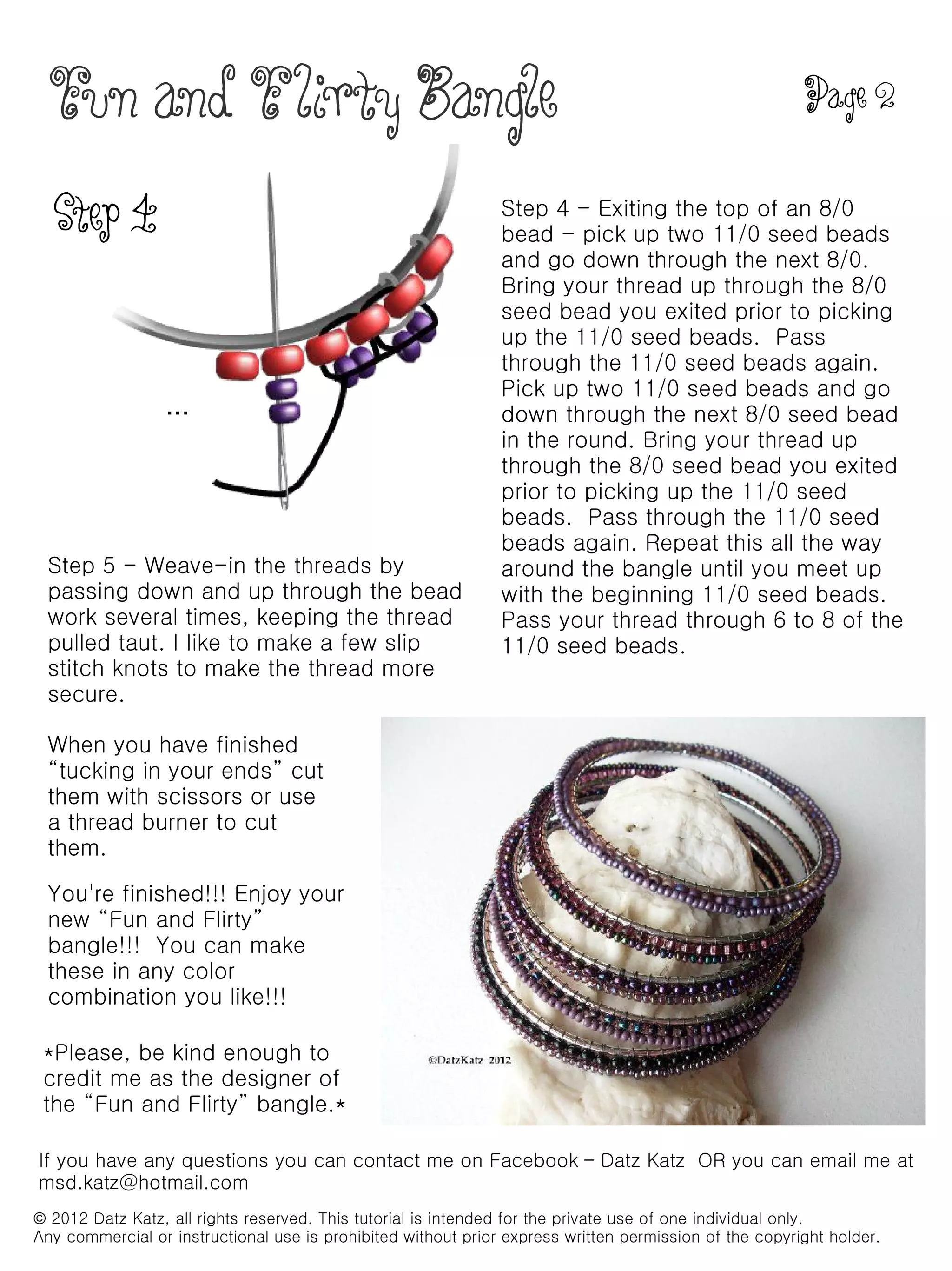 Easy Beaded Bangle Tutorial Pdf