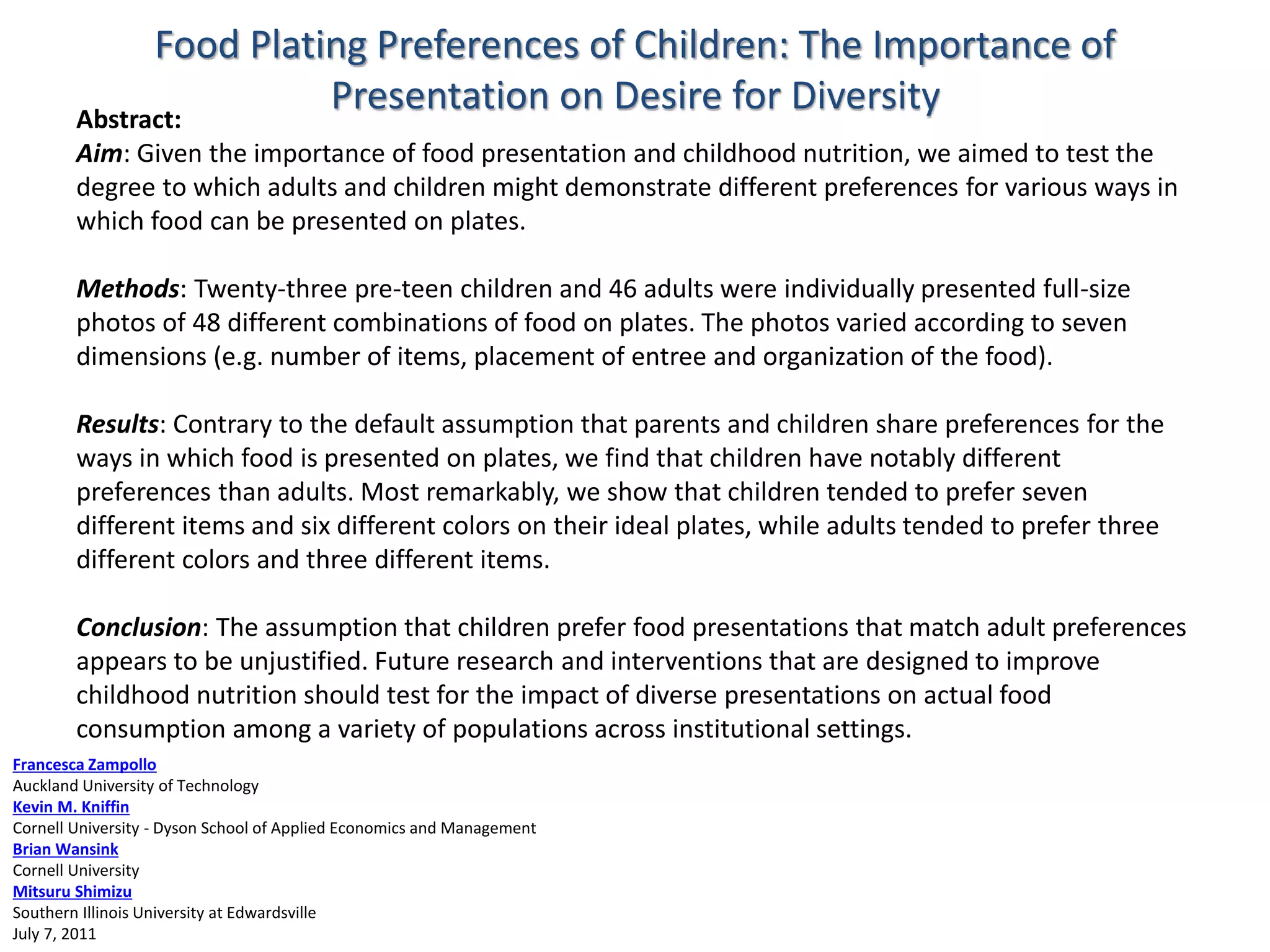 Fun Food Increases Vegetable Intake in Elementary & Middle Schools ...