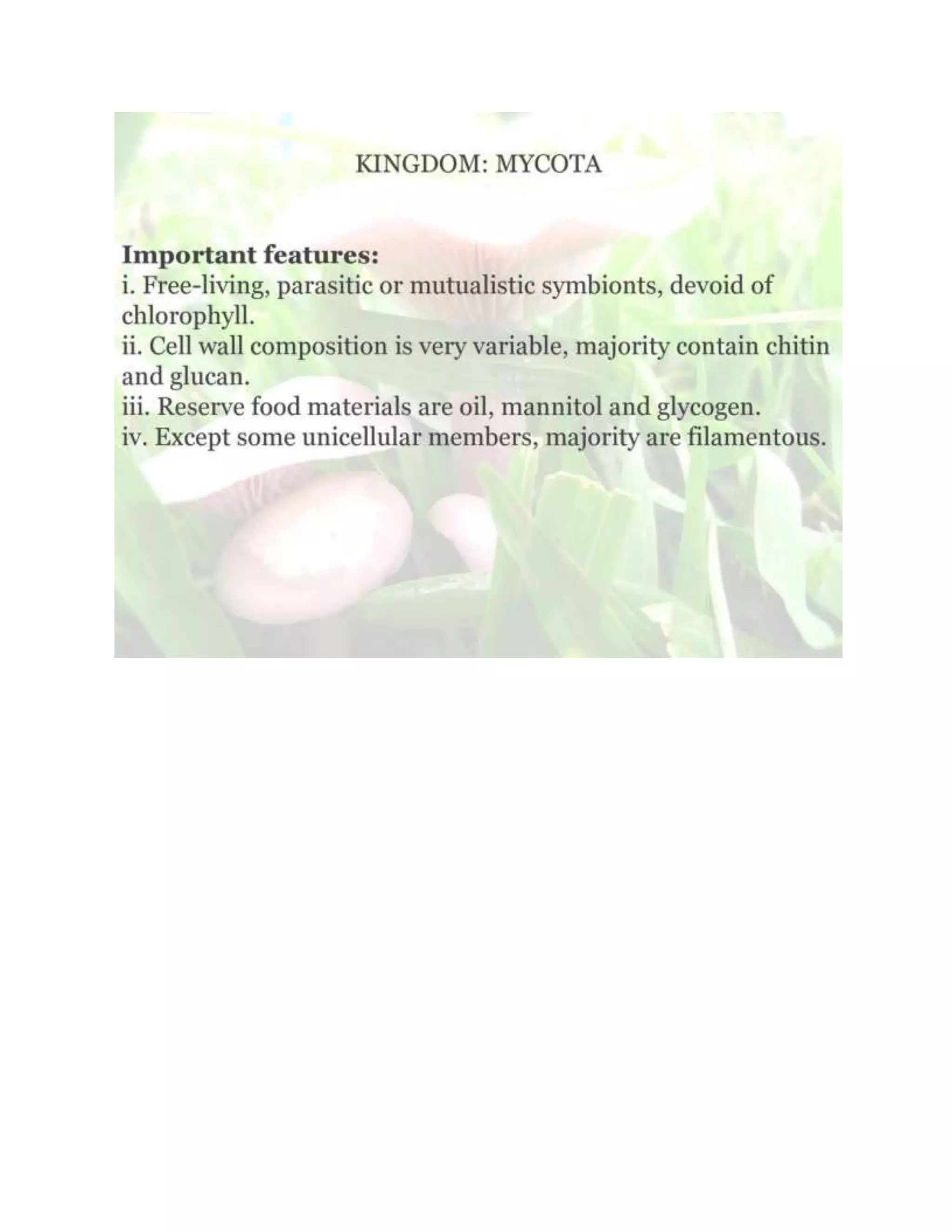 Fungal classification | DOCX