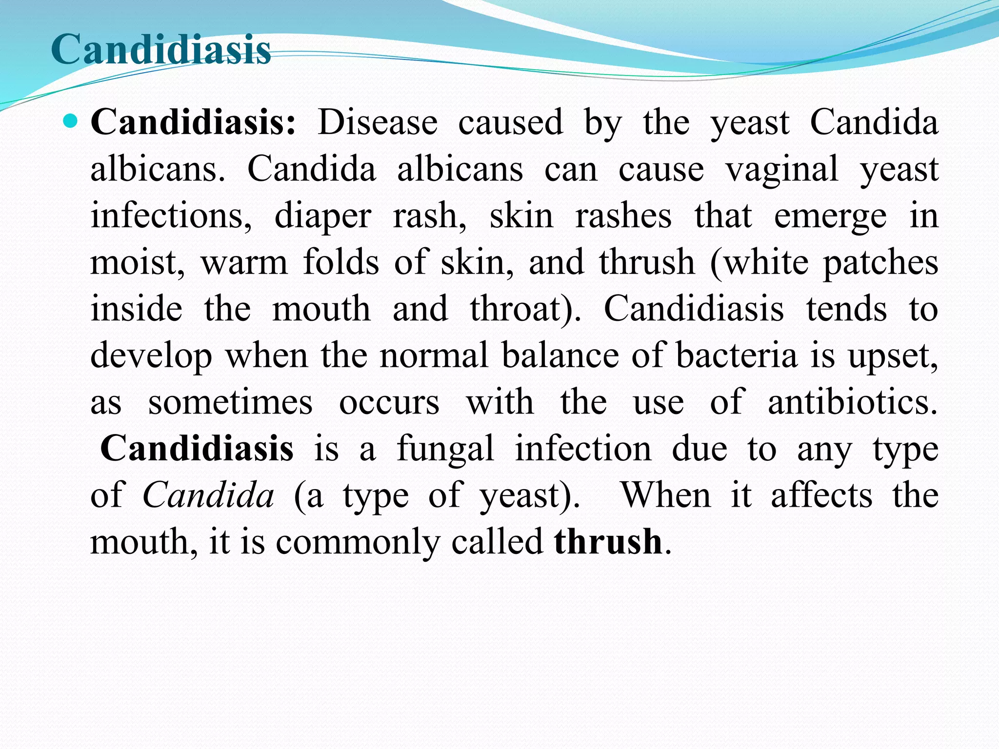 Candidiasis, causes and their treatment | PPTX