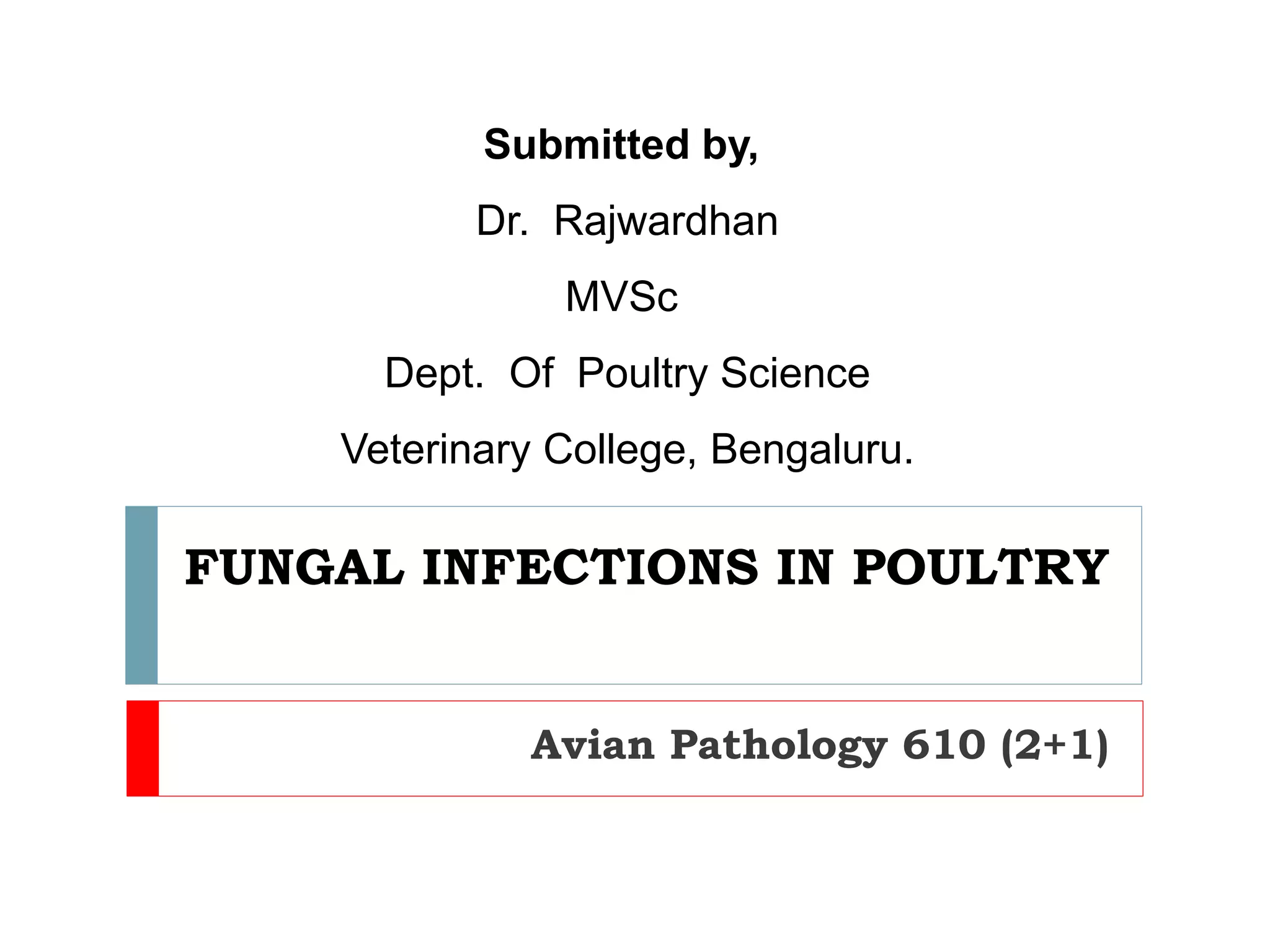 Fungal infections in poultry | PPTX