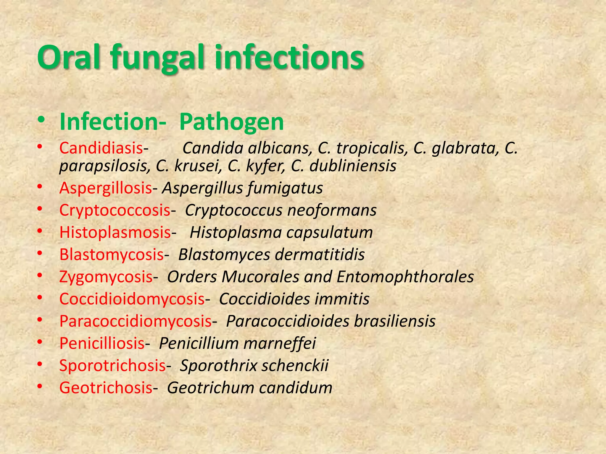 Fungal infections of the oral cavity | PPTX