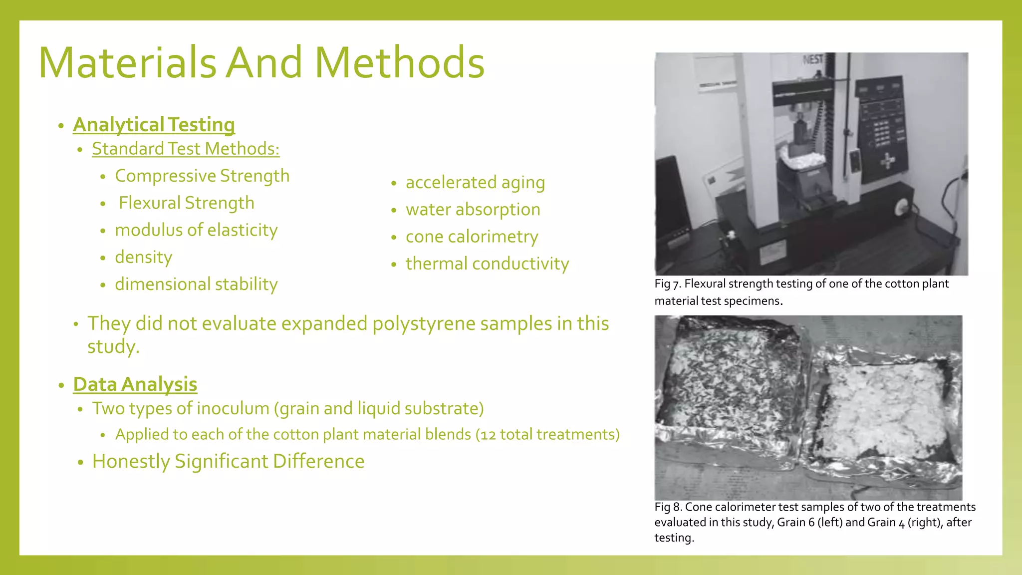 Fungal mycelium and cotton plant materials in the manifacture of ...