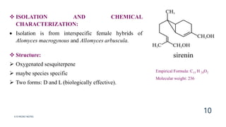 Fungal Sex Hormones SIRENIN ANTHERIDIOL. | PPTX