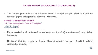 Fungal Sex Hormones SIRENIN ANTHERIDIOL. | PPTX