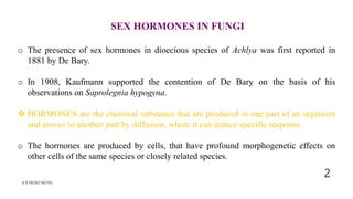 Fungal Sex Hormones SIRENIN ANTHERIDIOL. | PPTX