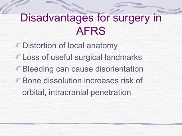 Allergic Fungal Rhinosinusitis | PPT | Ear, Nose and Throat Conditions ...