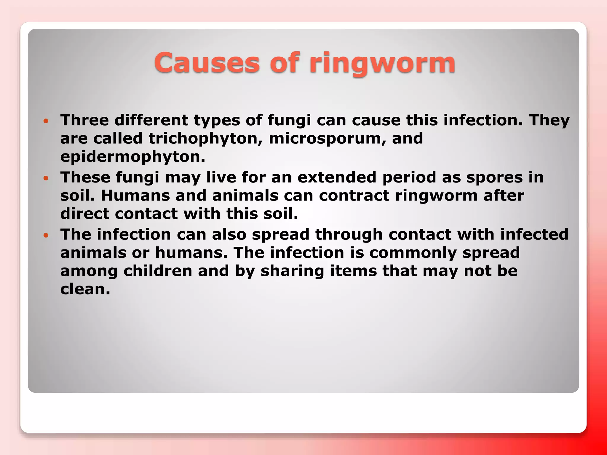 Fungal skin infection (ringworm) | PPTX
