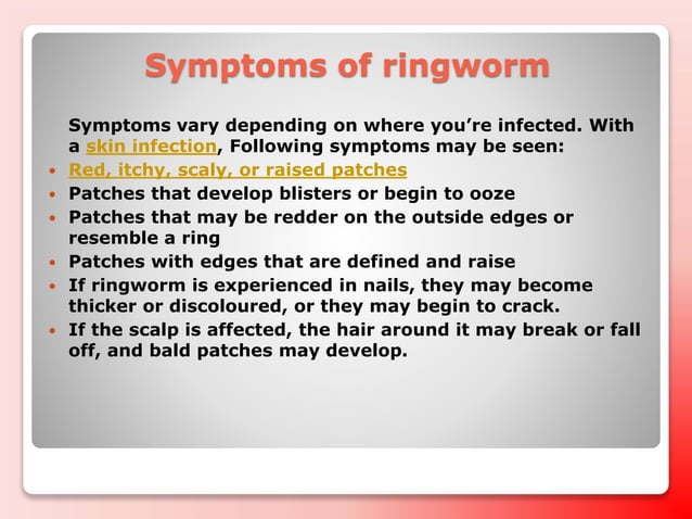 Fungal skin infection (ringworm) | PPTX