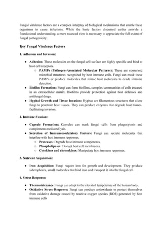 Fungal virulence factors and details docx | PDF