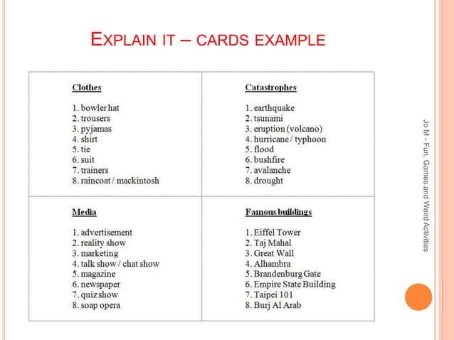 Fun, games and weird activities | PPTX