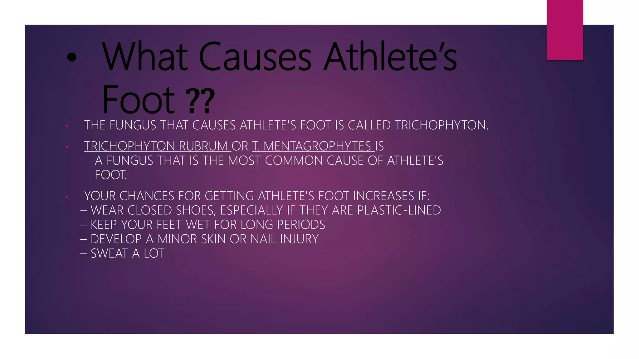 ATHLETE'S FOOT [TENEA PEDIS] FUNGI | PPTX