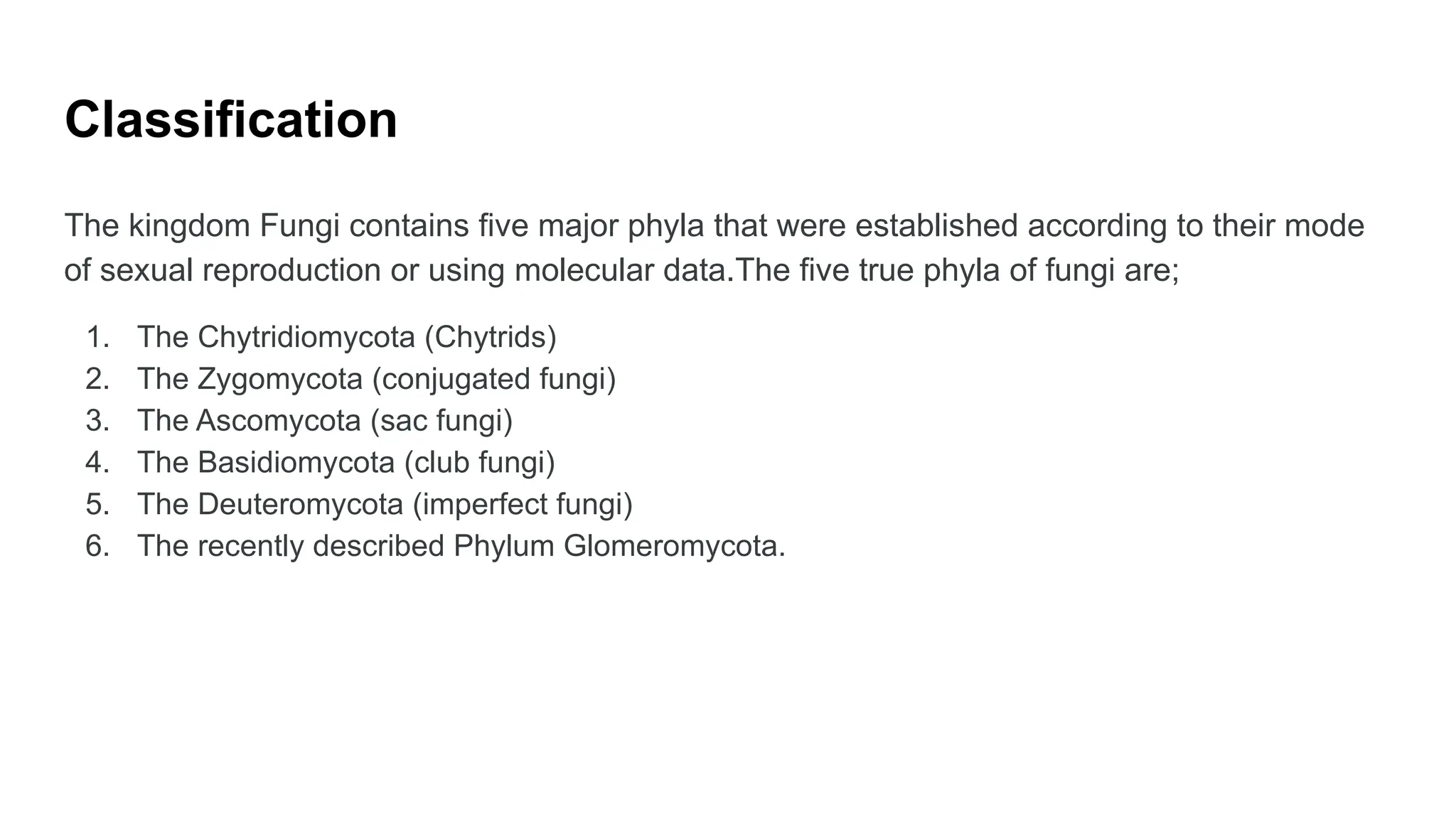 fungi classification in ecosystem mushroom.pptx