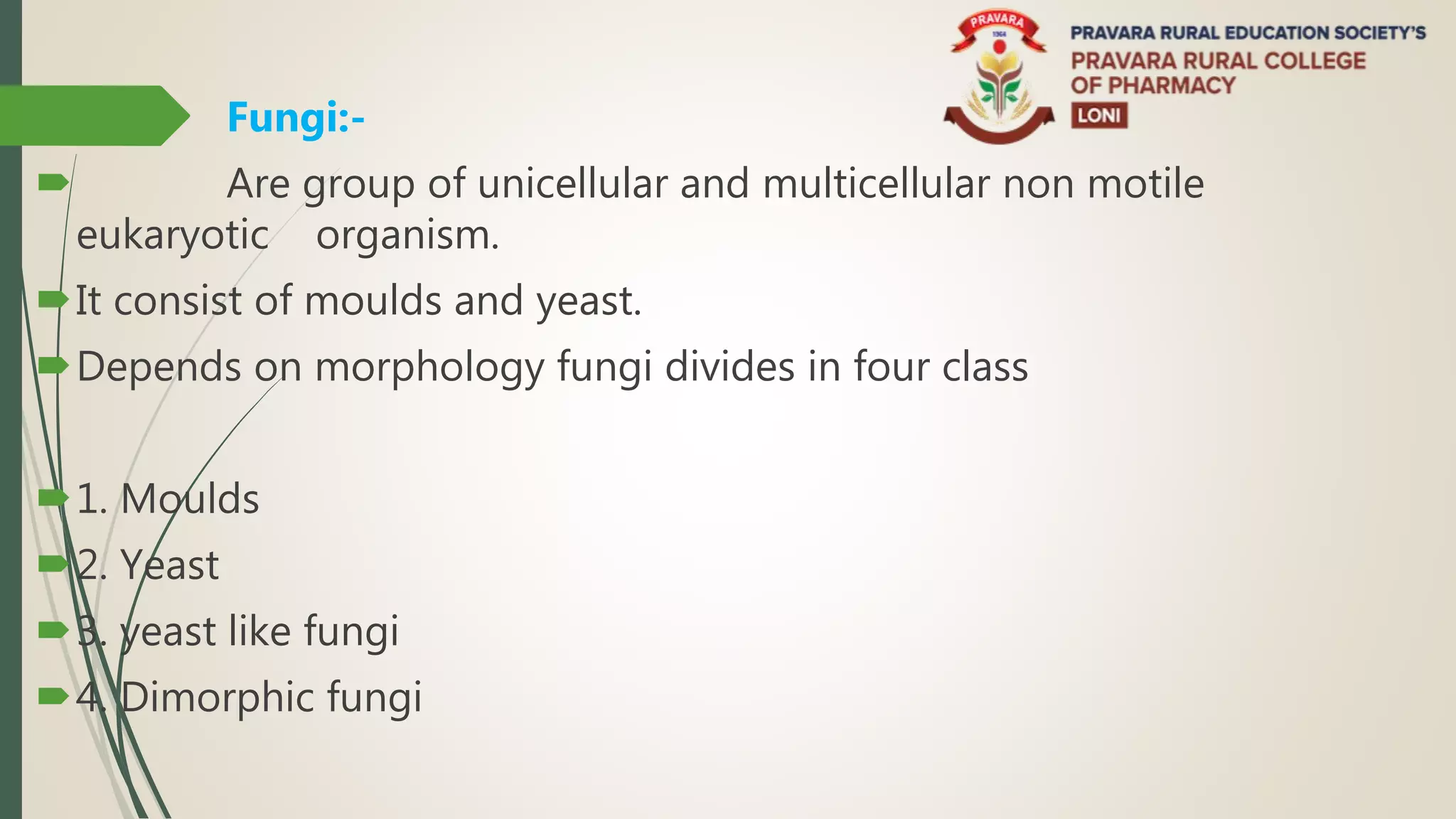 Fungi -Fungi including yeat and moulds, introduction, morphological ...