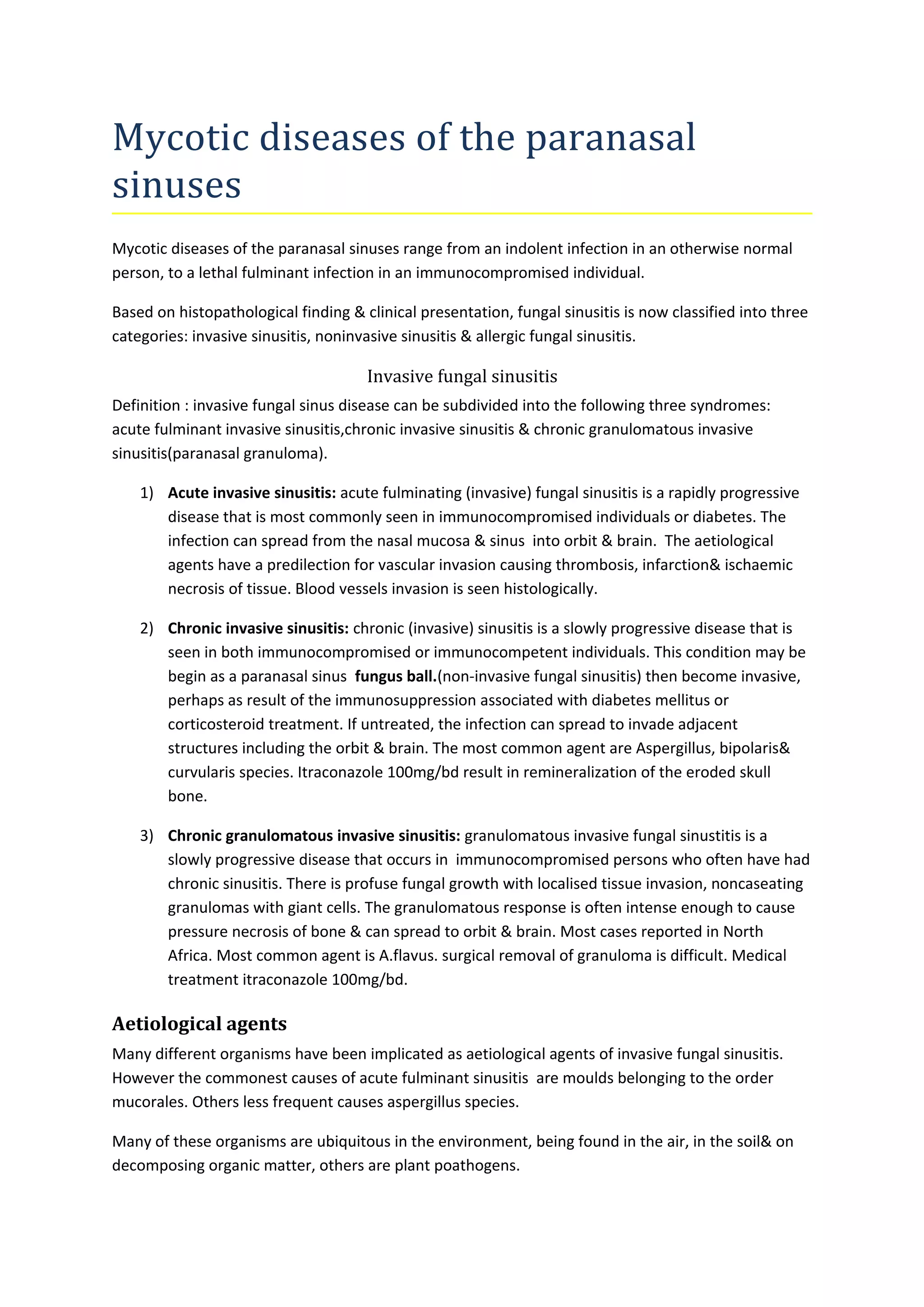Fungi( all fungal sinusitis & candidiasis) | DOC