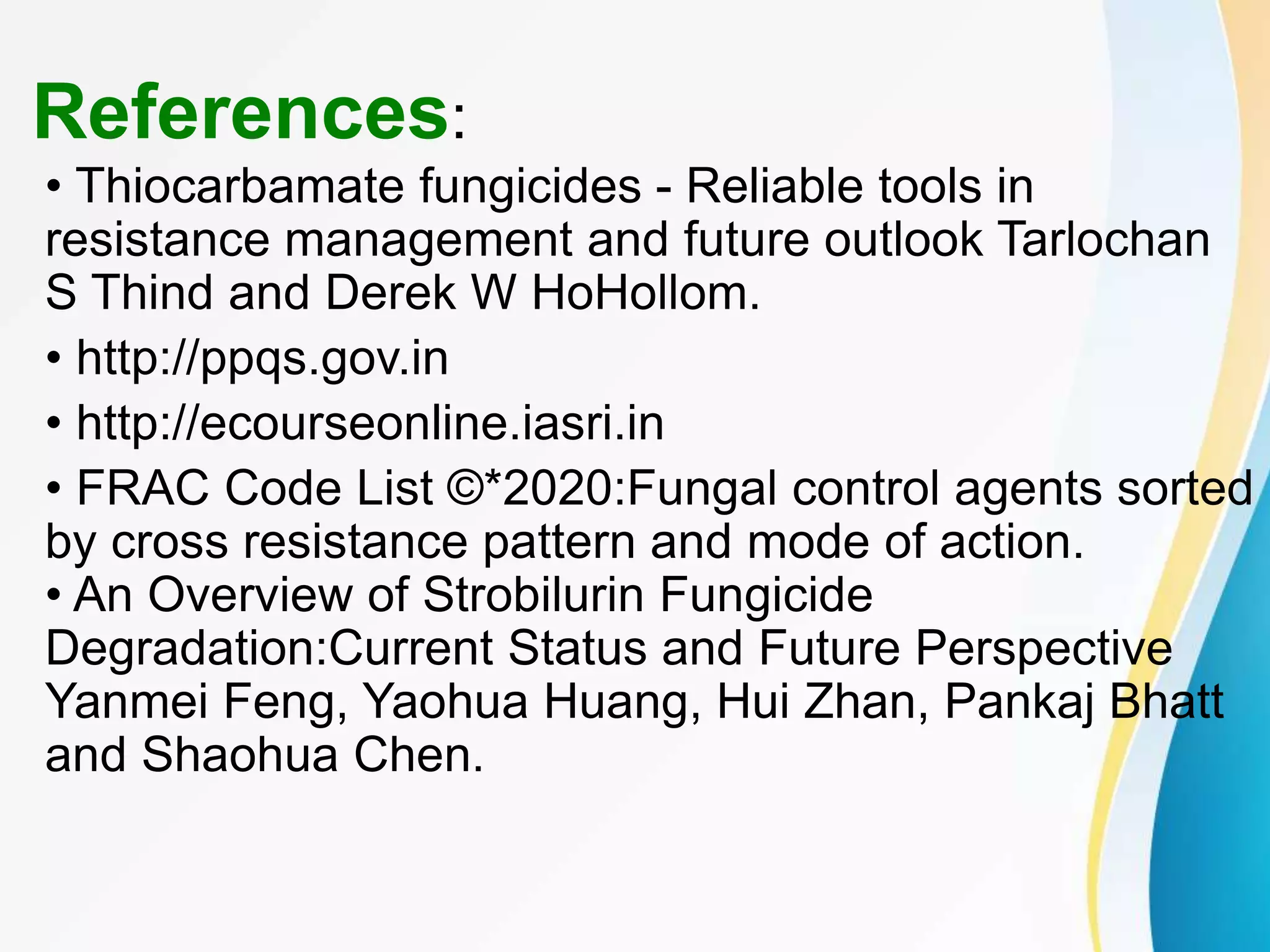 Fungicides, Classification, FRAC MoA.pptx