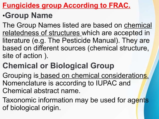Fungicides, Classification, FRAC MoA.pptx | Gardening | Home & Garden