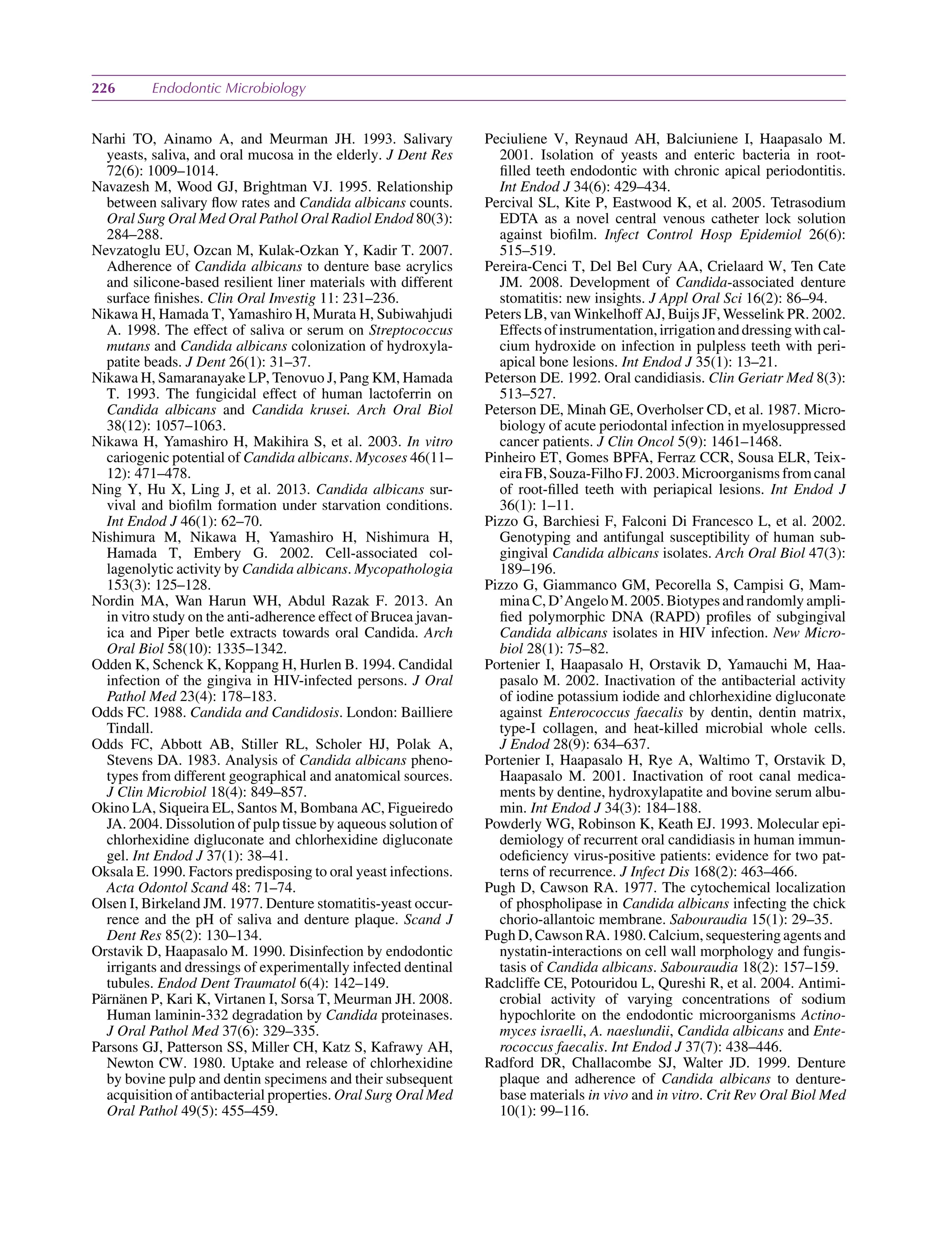 Fungi in Endodontic Infections.pdf | Dental Health | Diseases and Conditions