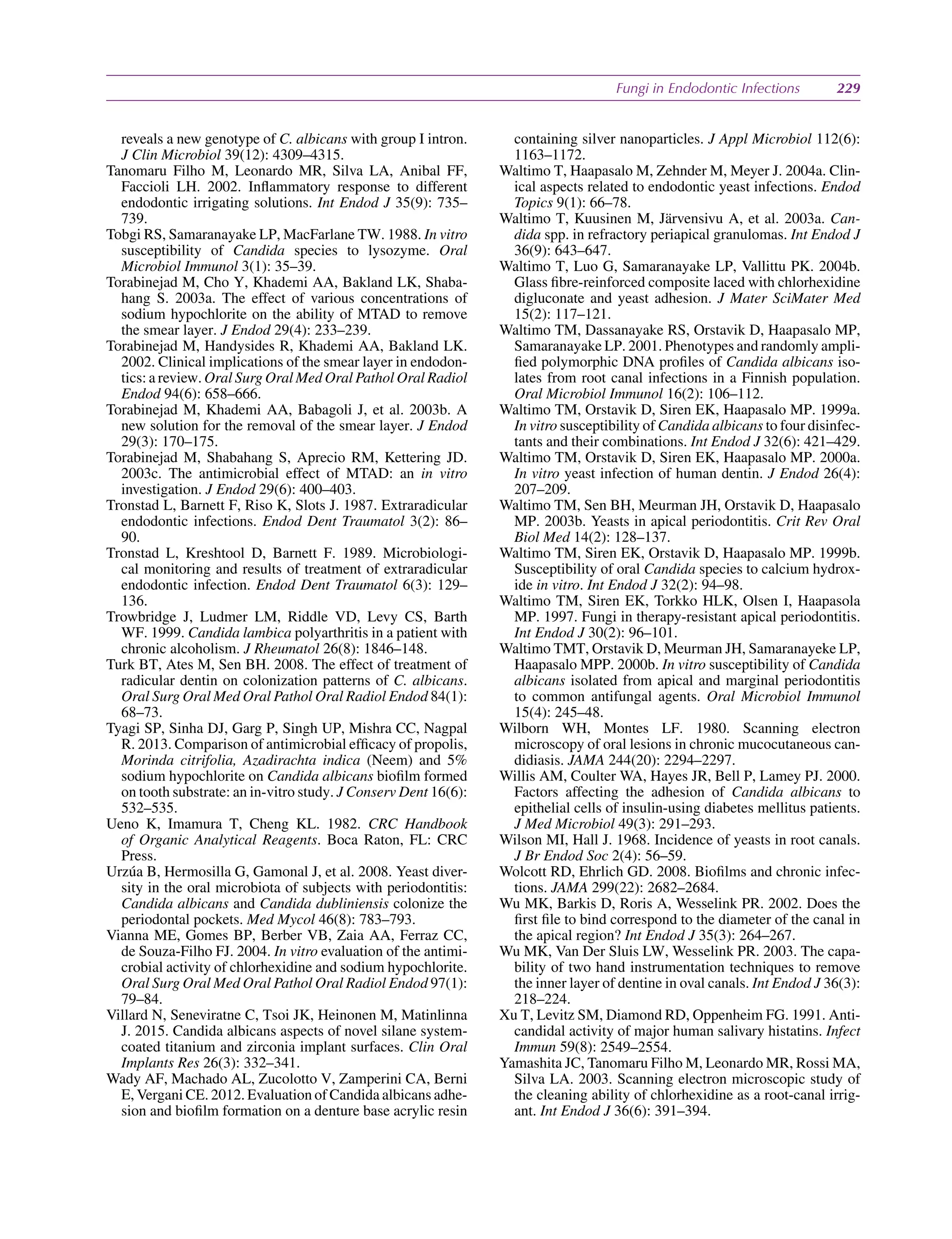 Fungi in Endodontic Infections.pdf | Dental Health | Diseases and Conditions