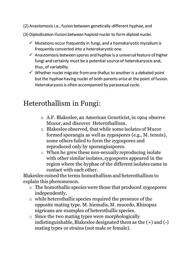 Fungi (Mycology) Important terms. | DOCX