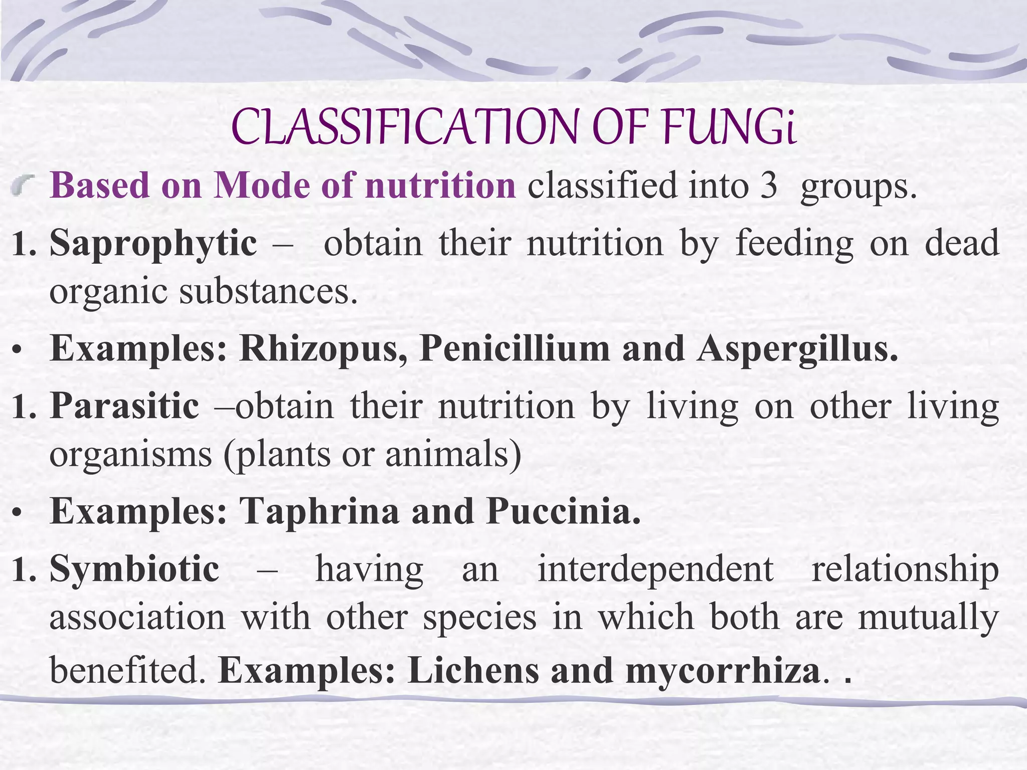 General Characteristics & Classification of Fungi | PPT