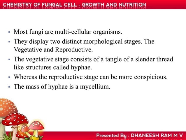 Chemistry of Fungal cell, Growth and Nutrition | PPT