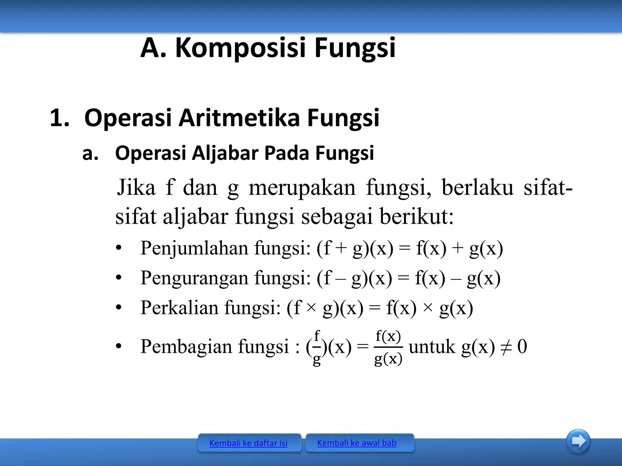 FUNGSI KOMPOSISI DAN FUNGSI INVERS MATEMATIKA SMA KELAS 11 | PPTX